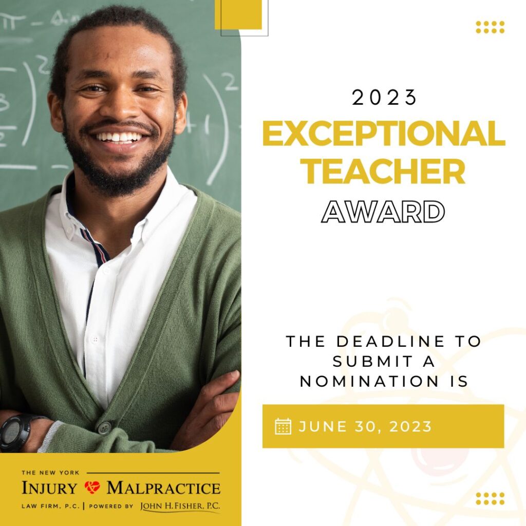 Exceptional Teacher Award - The New York Injury & Malpractice Law Firm, P.C